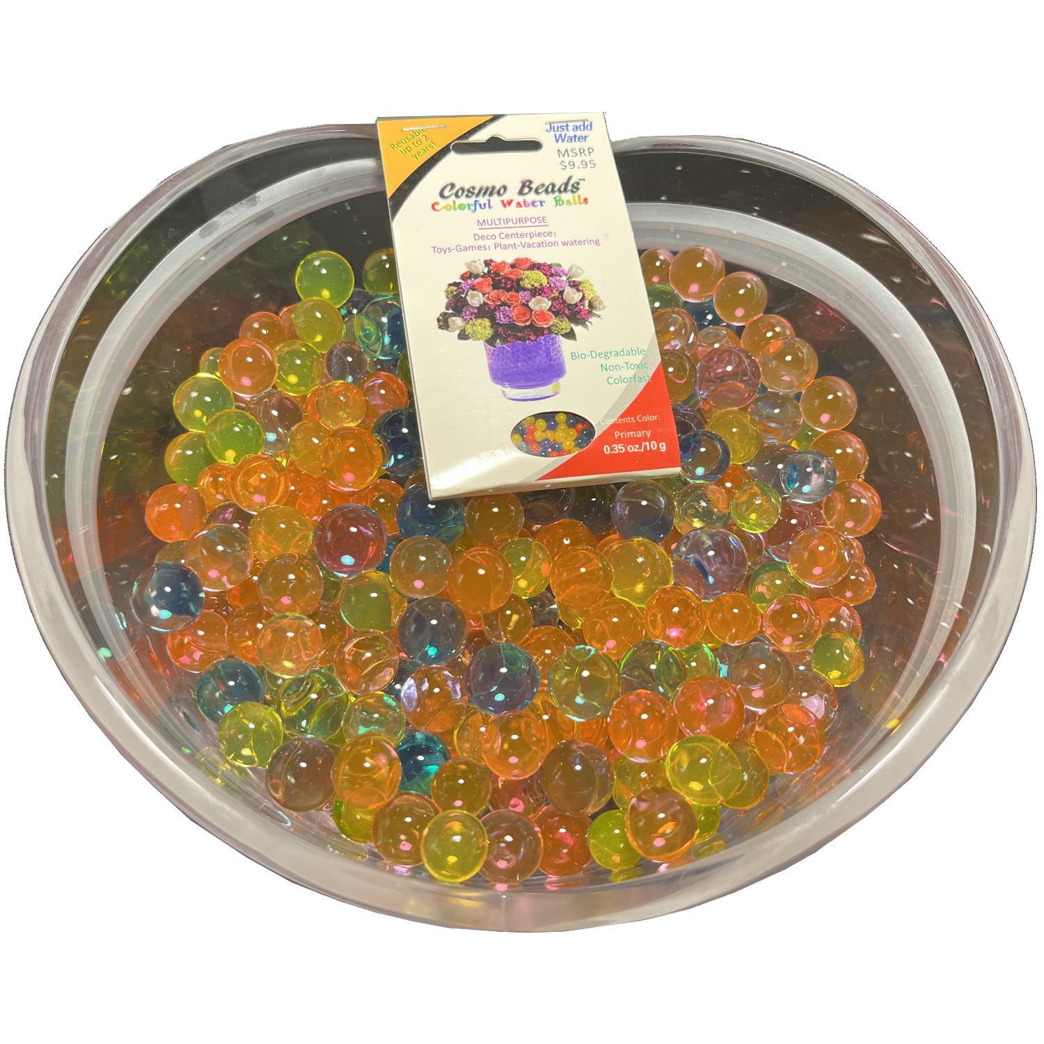 Primary Water Gel Beads – Blue, Red, Yellow & Green for Décor – Moist SAP
