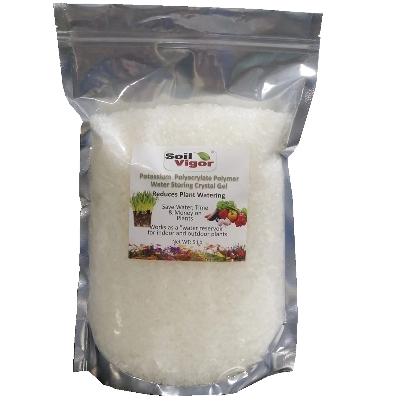 Soil Vigor Large Granules – Potassium Water Crystals – 5 Lb – Moist SAP
